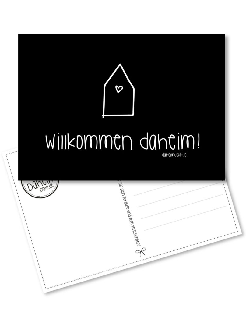 Postkarte Willkommen Daheim – Daheim Deko